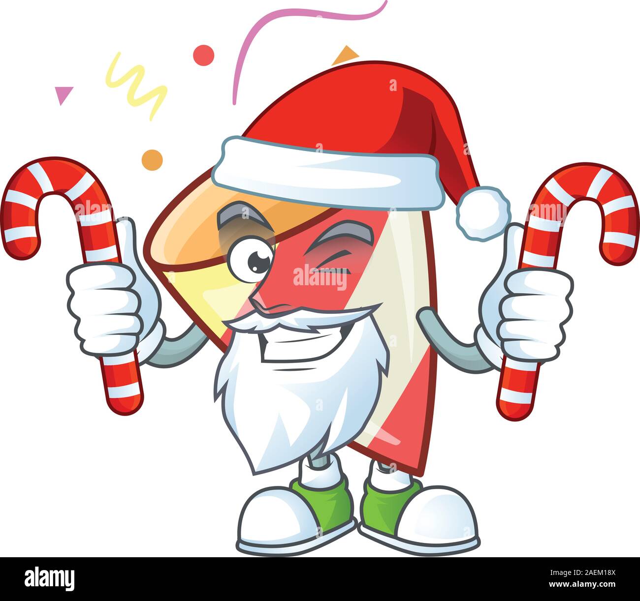 Exploding confetti Cartoon character in Santa with candy Stock Vector ...