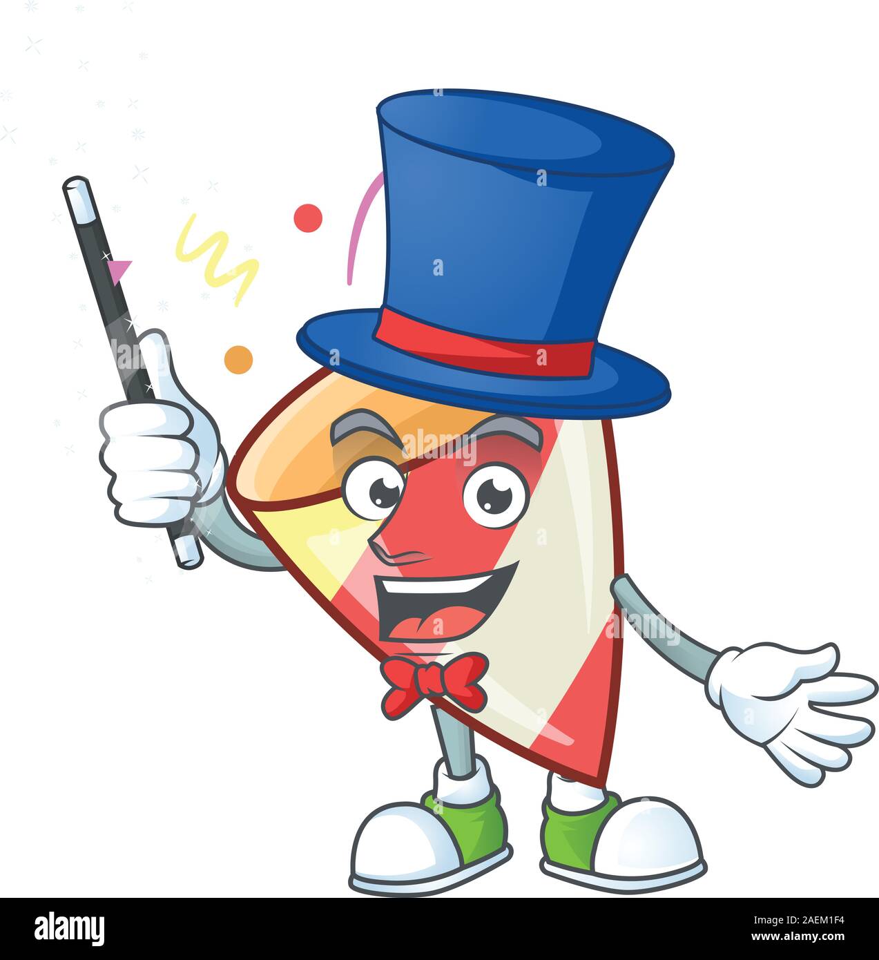 Cartoon character of exploding confetti Magician style Stock Vector ...