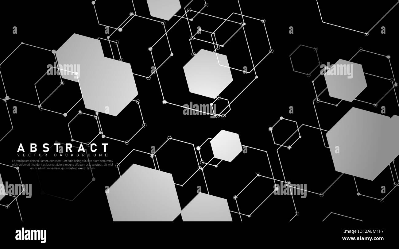 abstract vector background. overlapping shapes and hexagon lines. Vector Illustration For ...