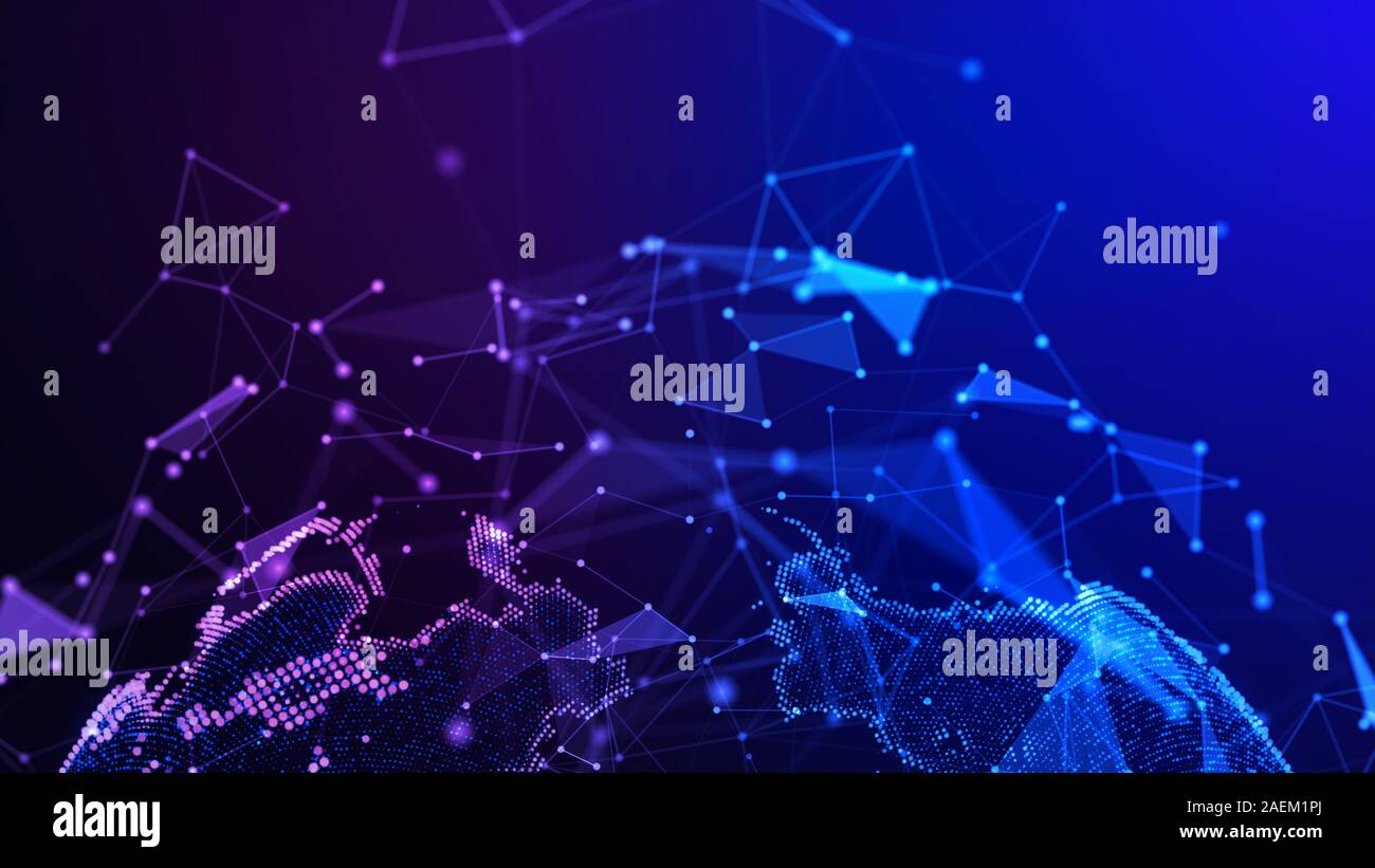Futuristic concept background network. Internet and technology. Blue ...