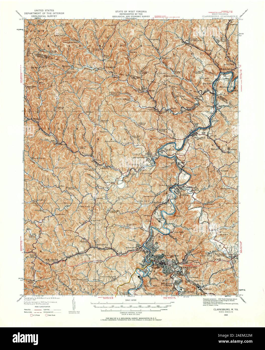 Map of clarksburg Cut Out Stock Images & Pictures - Alamy