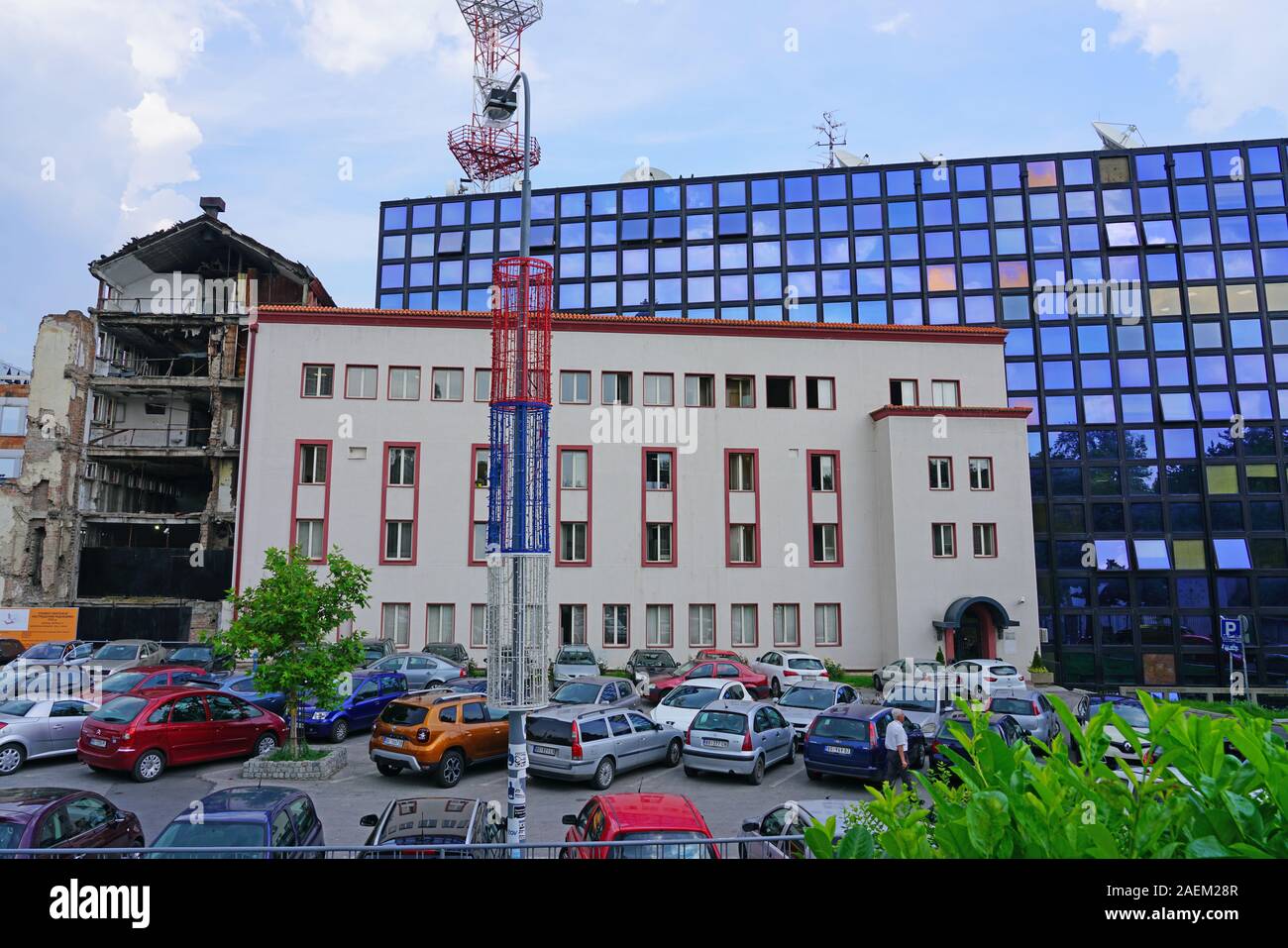 BELGRADE, SERBIA -17 JUN 2019- View of the Radio Television of Serbia ...