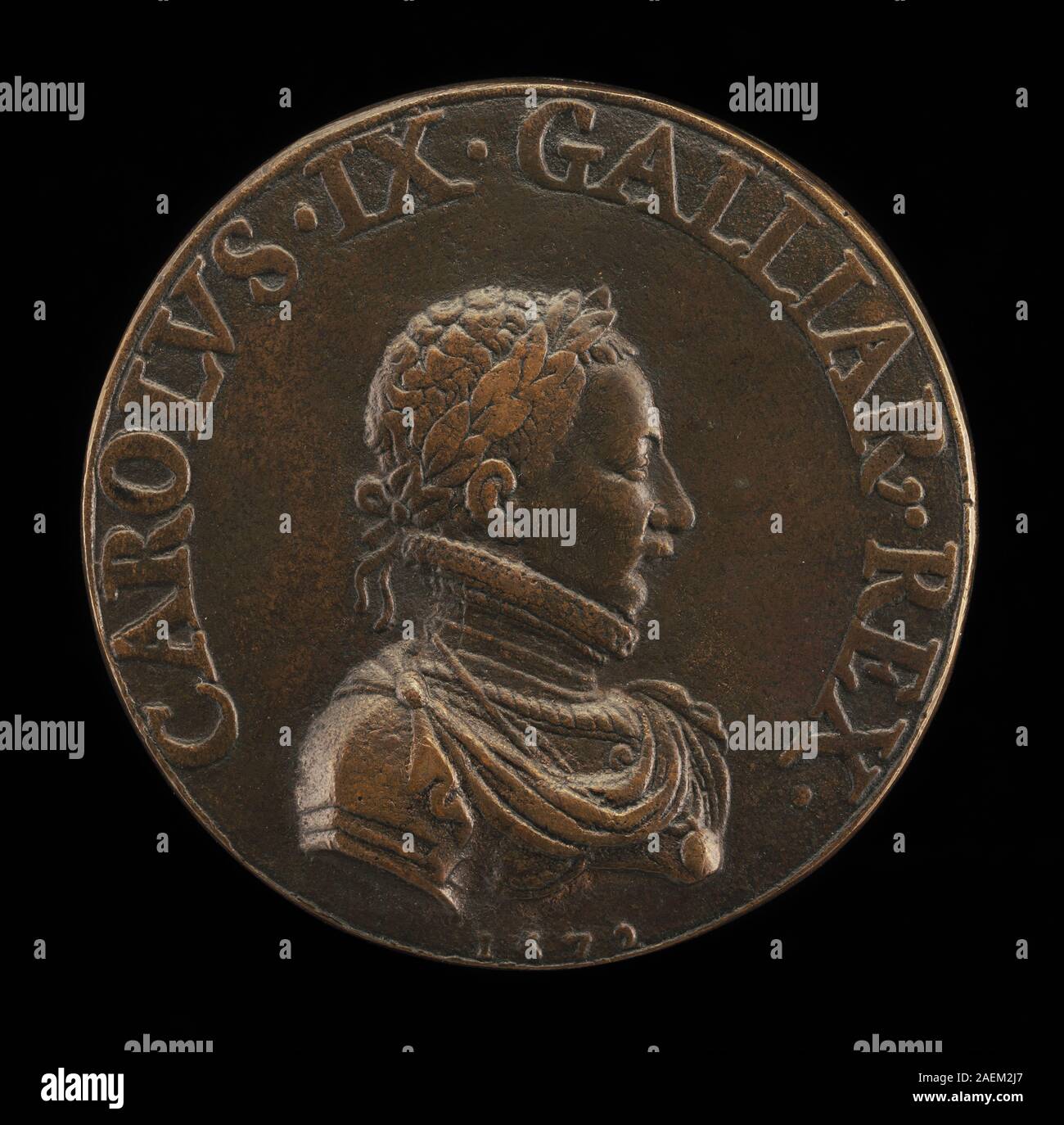 Obverse medal of Charles IX, King of France (1550-1574), dated 1572 ...