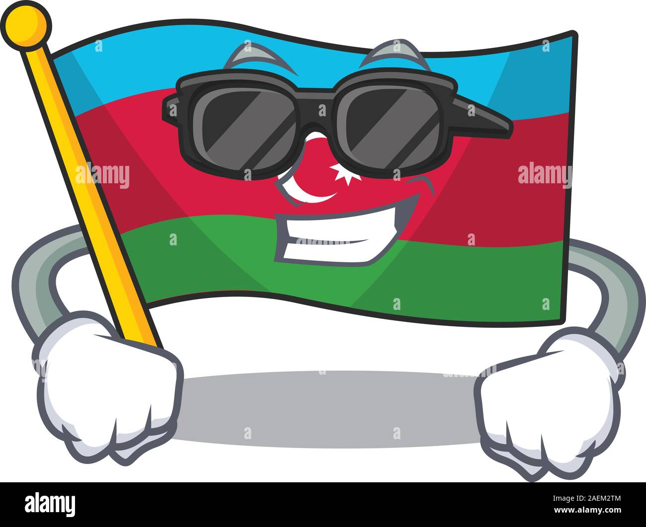 Super cool flag azerbaijan character wearing black glasses Stock Vector ...
