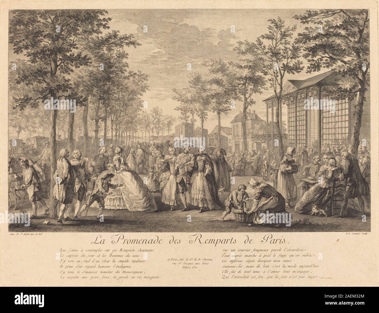 Engraving by Pierre-Francois Courtois after Augustin de Saint-Aubin ...