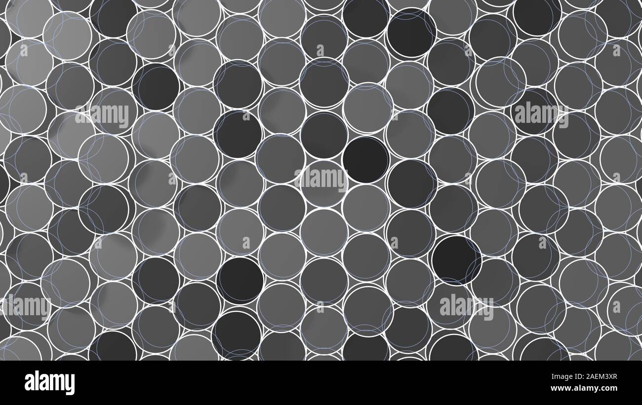 Abstract background of colorful outline cylinders. 3D illustration ...