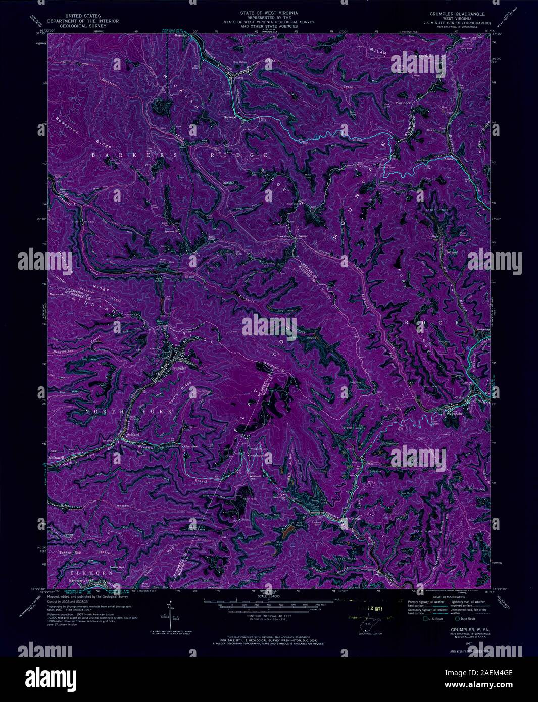 WV Crumpler 700618 1967 24000 Inverted Stock Photo - Alamy