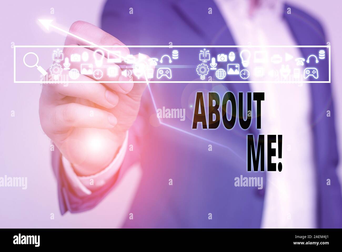 Word writing text About Me. Business photo showcasing telling someone ...