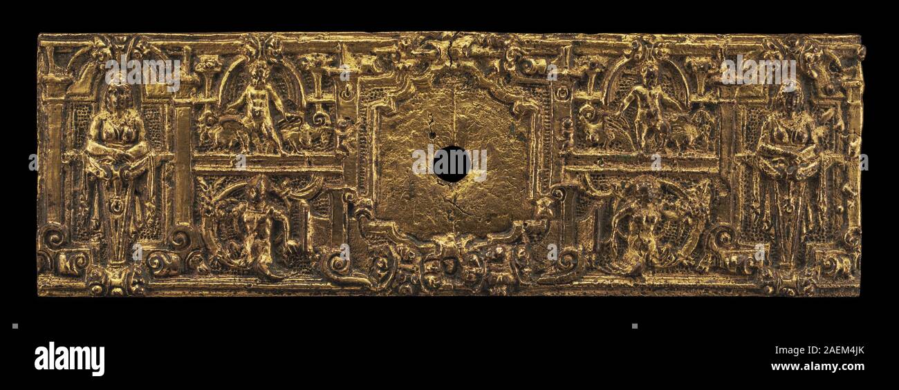 A Decorative Plaque, probably French 16th century, depicts ornamental ...