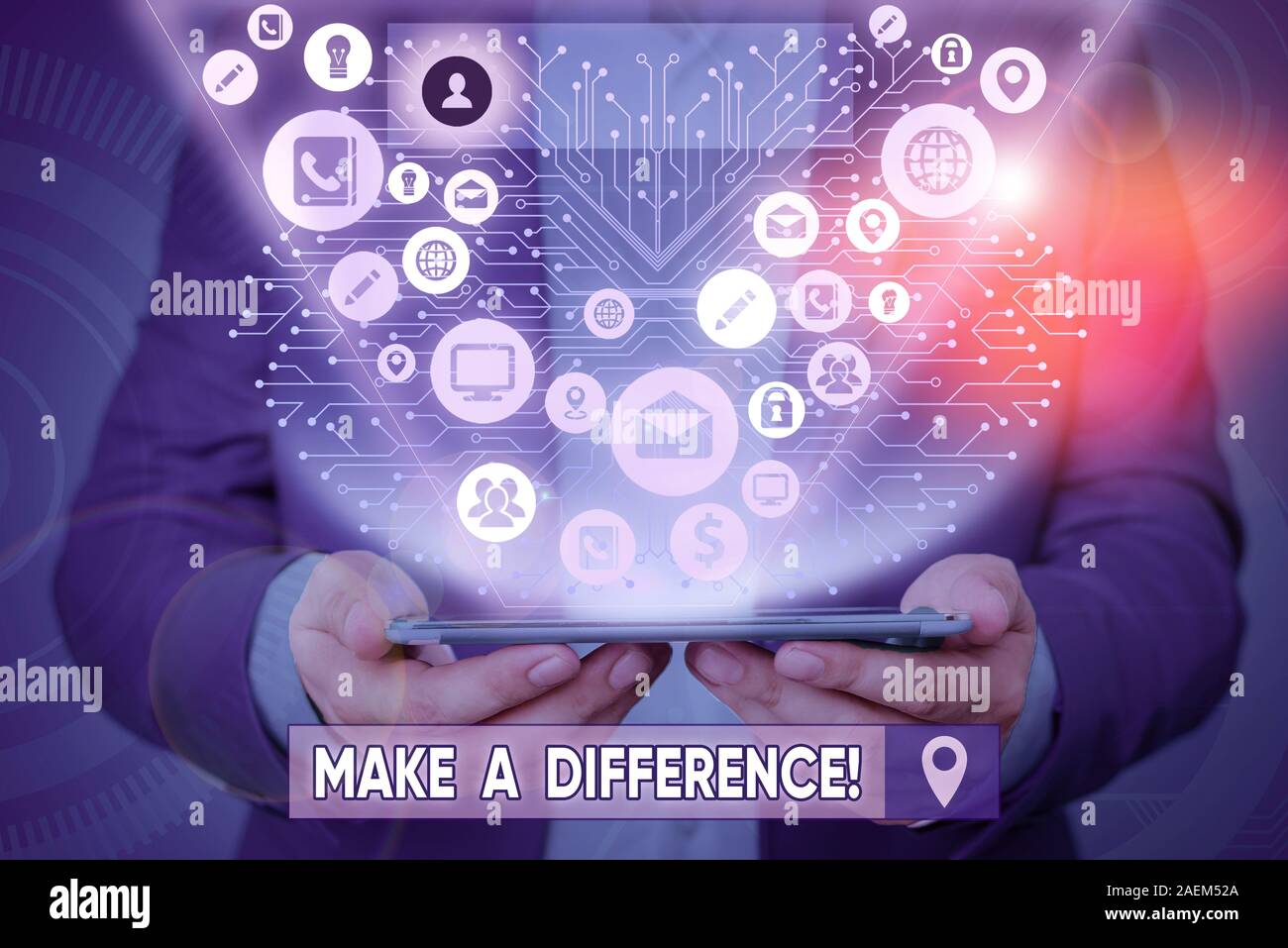 Text sign showing Make A Difference. Business photo showcasing have ...