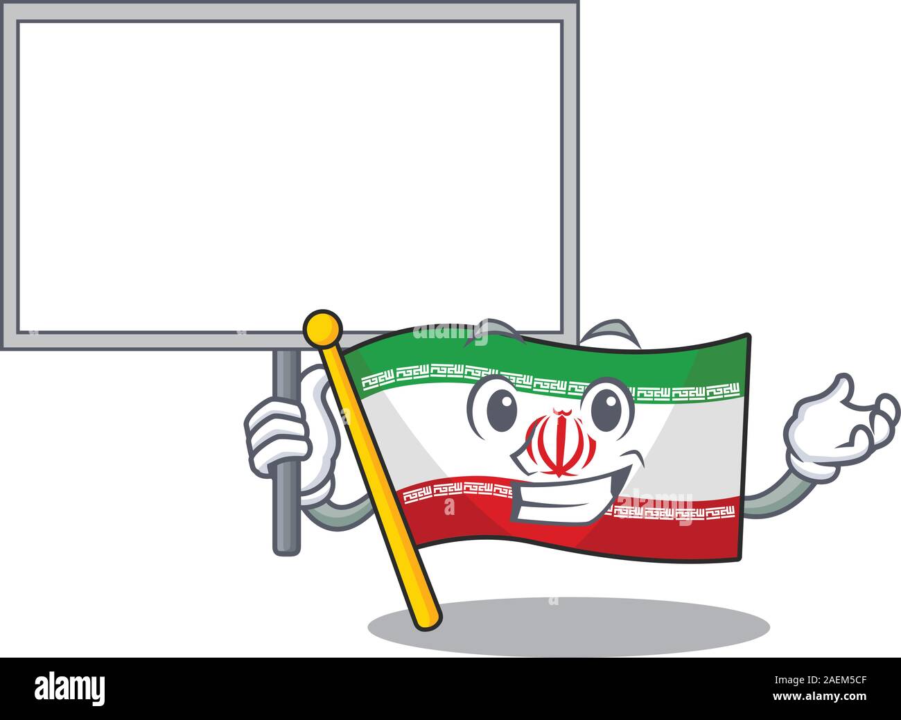Smiling flag iran cute cartoon style Bring board Stock Vector Image ...