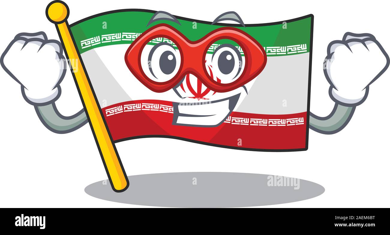 A cartoon of flag iran wearing costume of Super hero Stock Vector Image ...