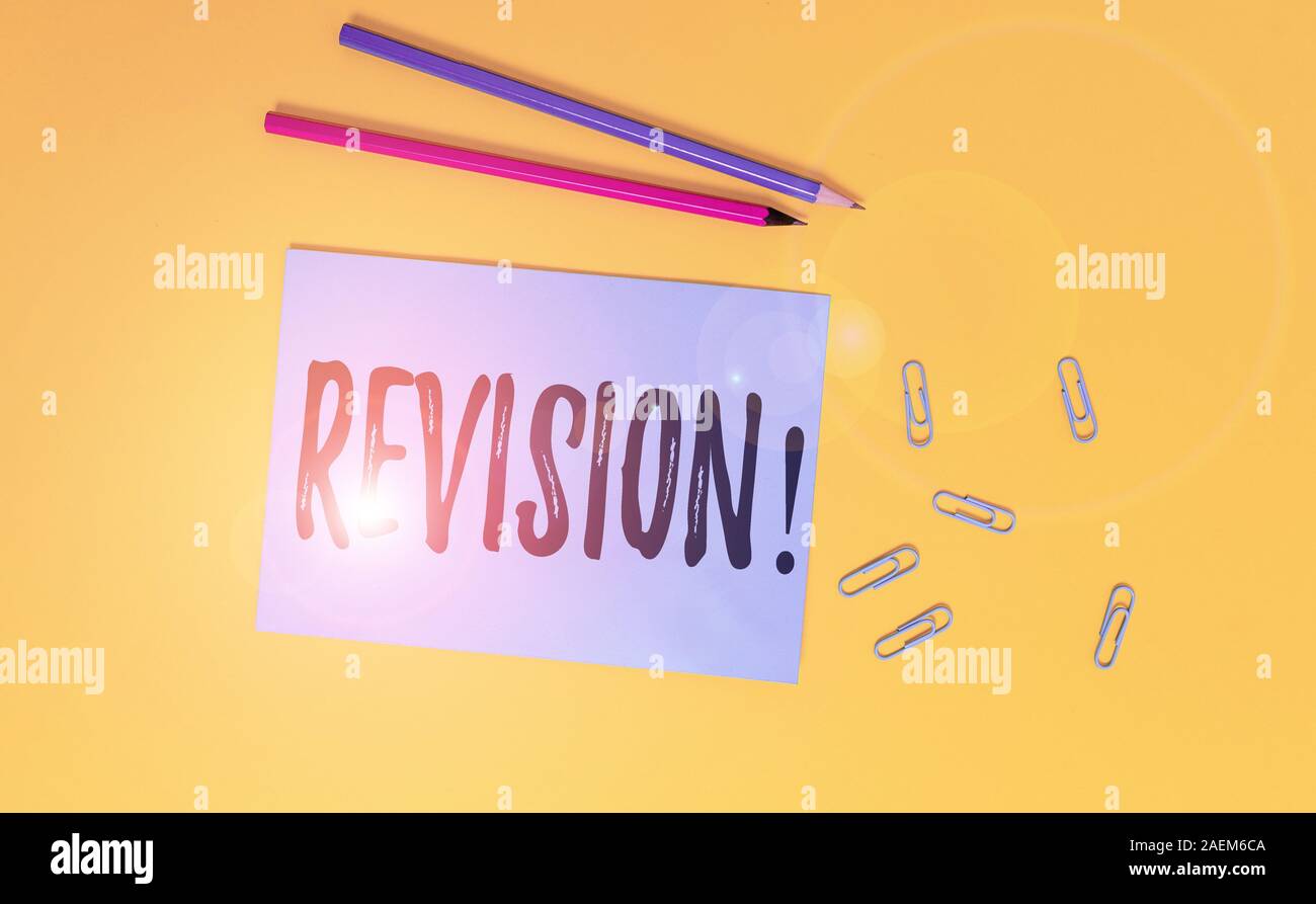 Conceptual hand writing showing Revision. Concept meaning action of ...