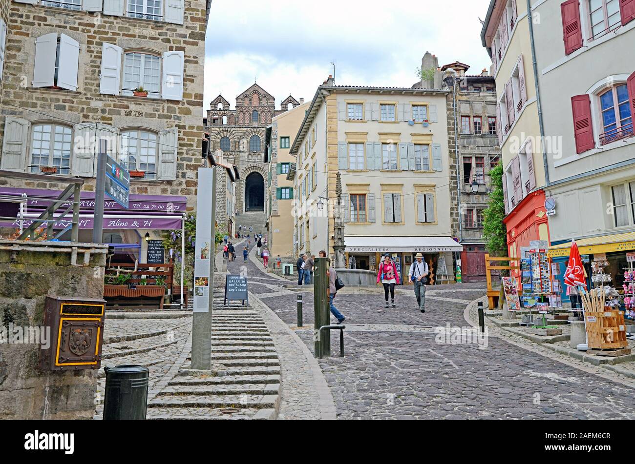 May 3, 2015 - Puy-en-Velay, France: The medieval streets of le Puy-en ...