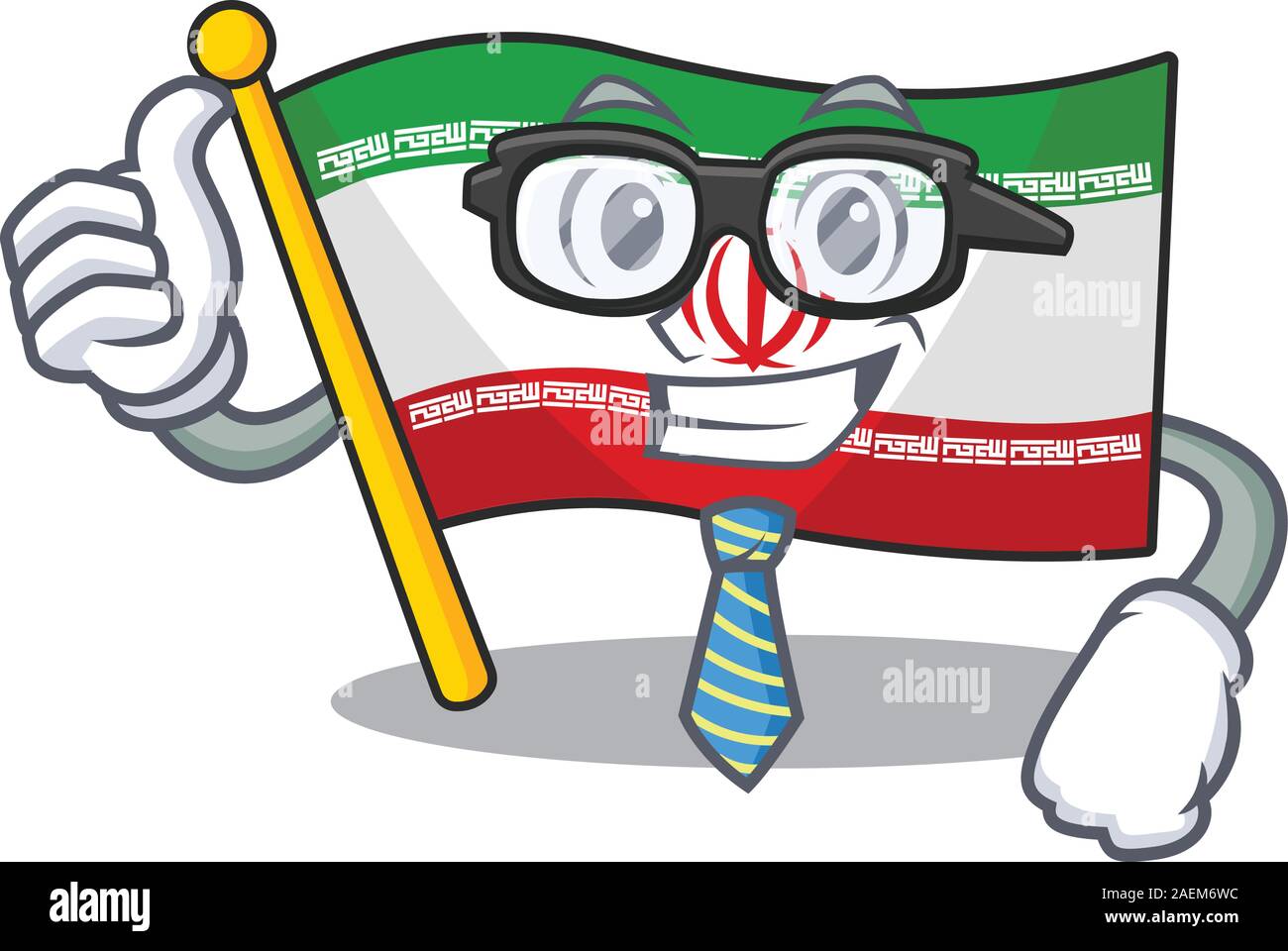 Cool Businessman flag iran with cartoon character Stock Vector Image ...