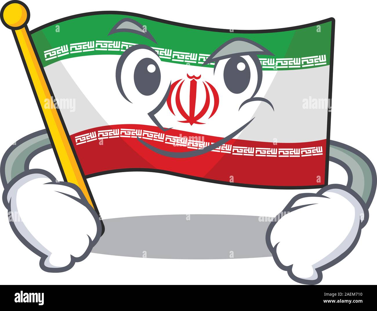 Flag iran mascot cartoon style with Smirking face Stock Vector Image ...