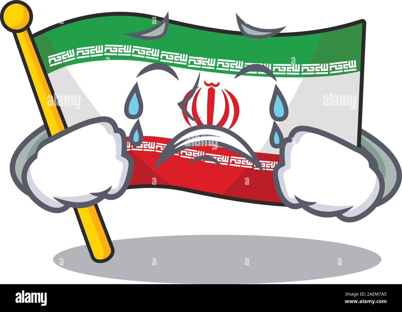 Sad Crying flag iran mascot cartoon style Stock Vector Image & Art - Alamy