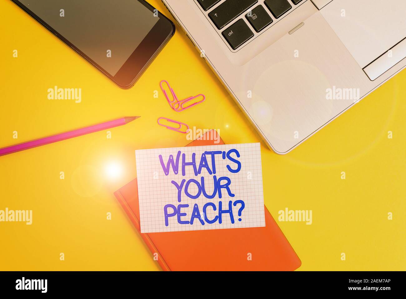 Conceptual hand writing showing What S Is Your Peach question. Concept ...