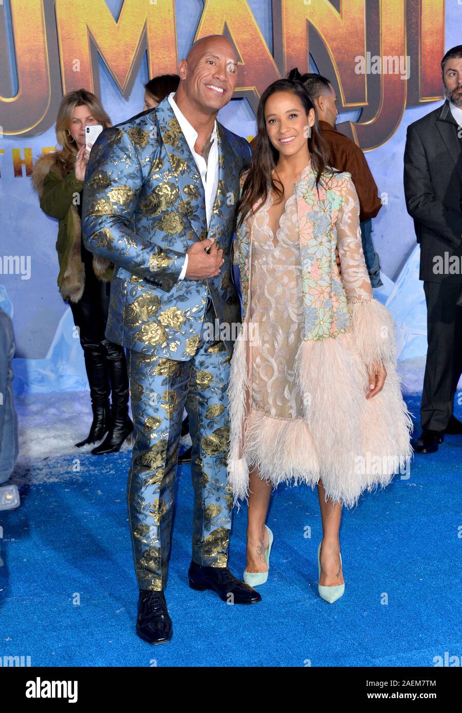 LOS ANGELES, USA. December 10, 2019: Dwayne Johnson & Dania Ramirez at ...