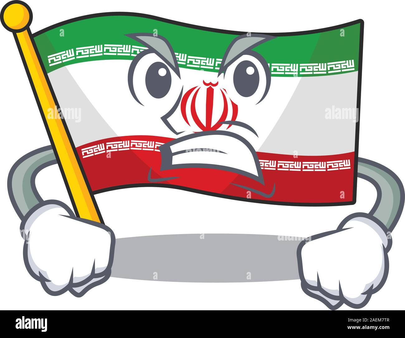 mascot of angry flag iran cartoon character style Stock Vector Image ...