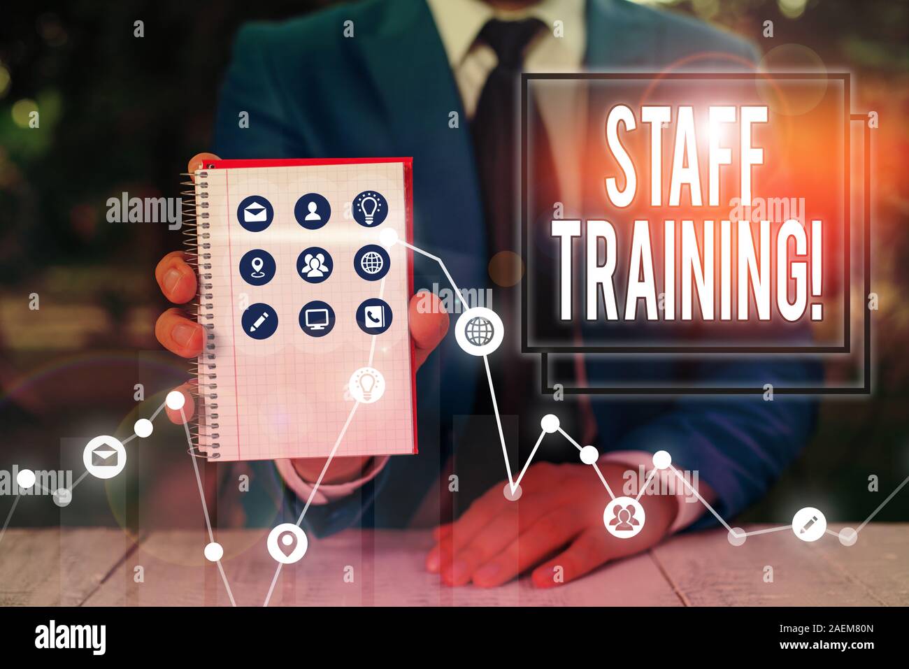 Writing note showing Staff Training. Business concept for learn ...