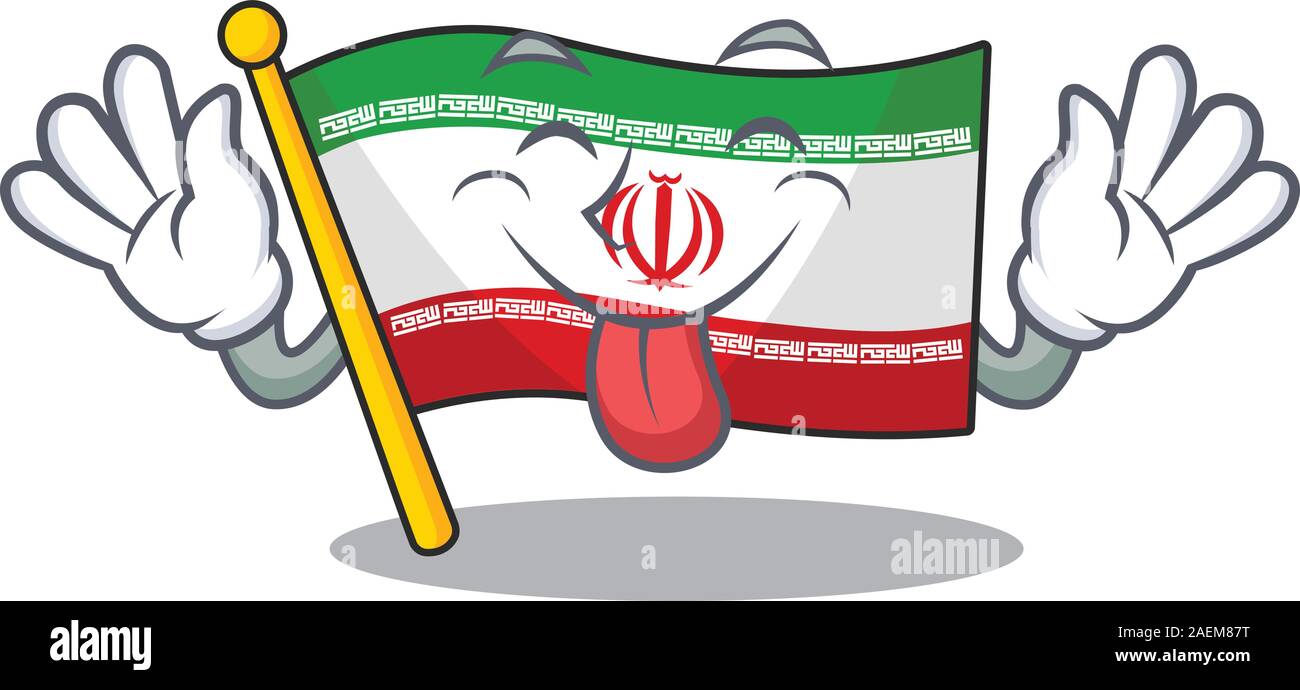 Super cute flag iran cartoon design with Tongue out Stock Vector Image ...