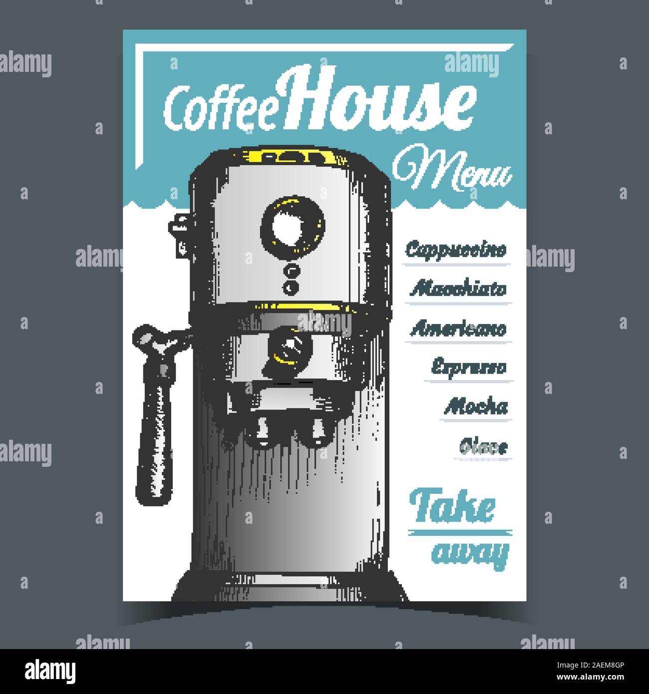 Coffee Maker Machine Front View Poster Vector Stock Vector Image & Art ...