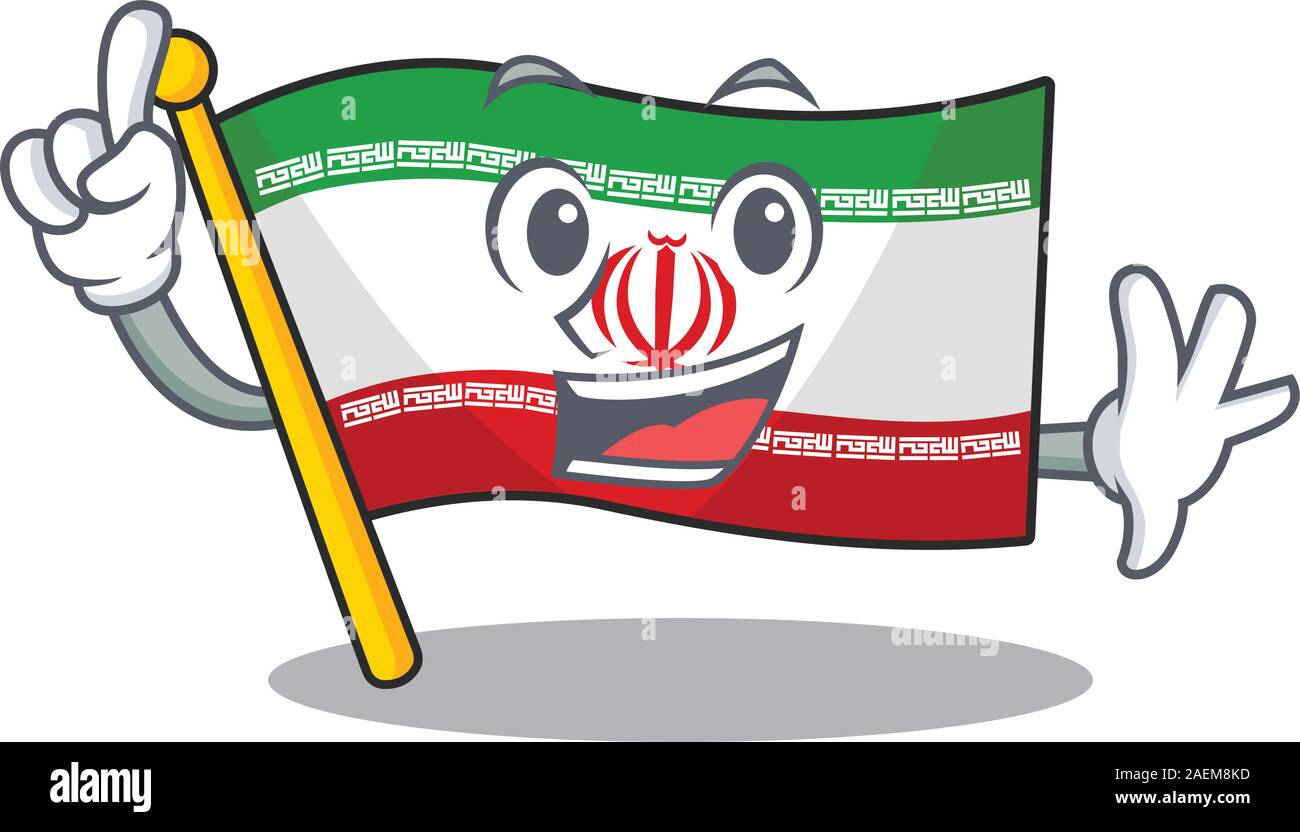 Finger flag iran in mascot cartoon character style Stock Vector Image ...