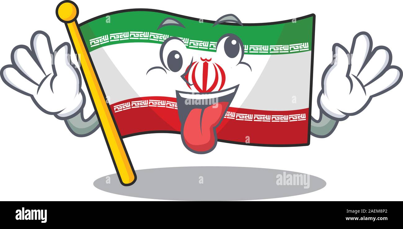 Mascot illustration of crazy expression flag iran Cartoon character ...
