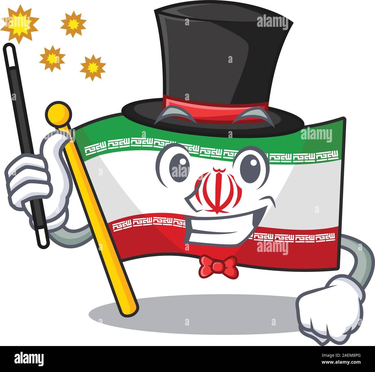 Cartoon character design of flag iran Magician style Stock Vector Image ...