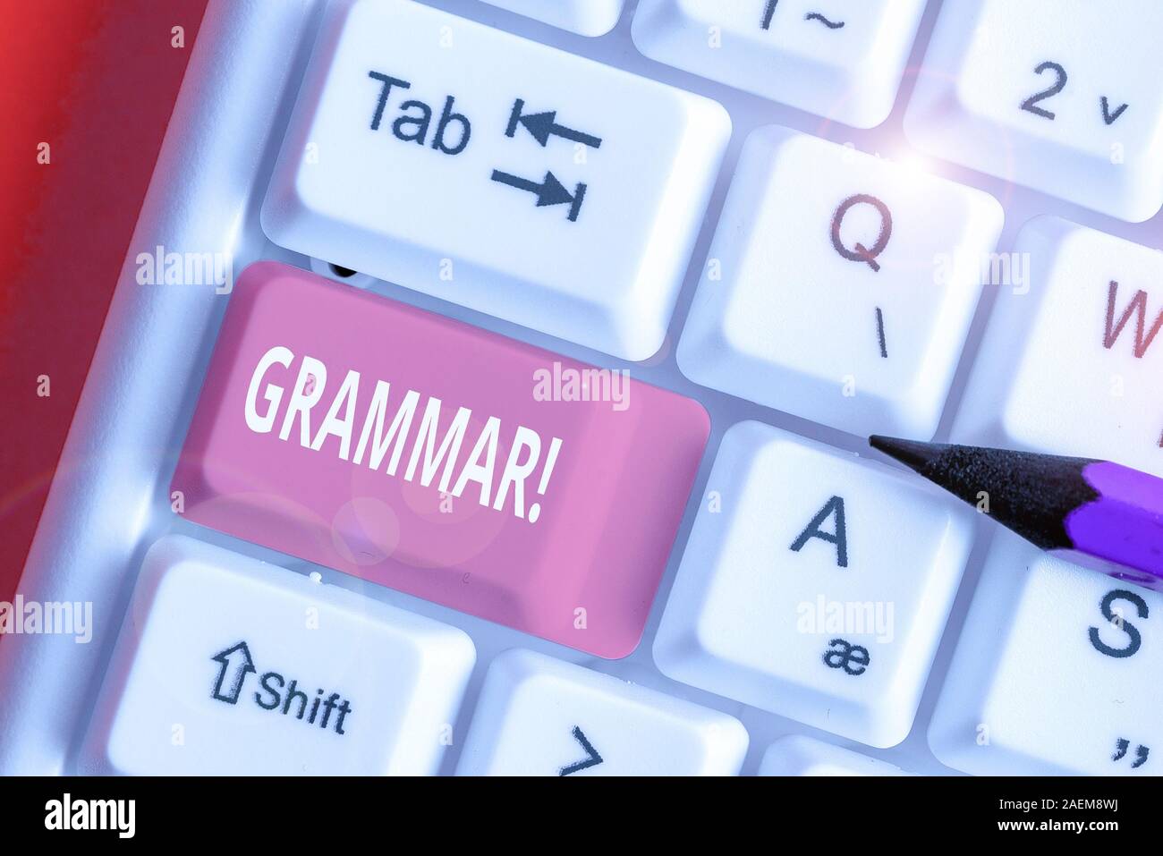 Text sign showing Grammar. Business photo text whole system structure ...