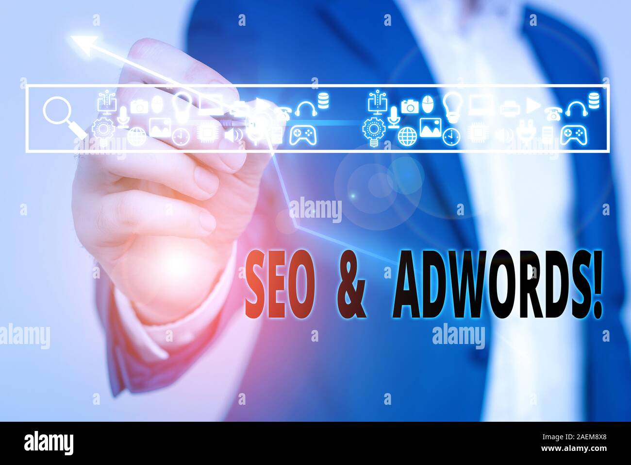 Word writing text Seo And Adwords. Business photo showcasing they are ...