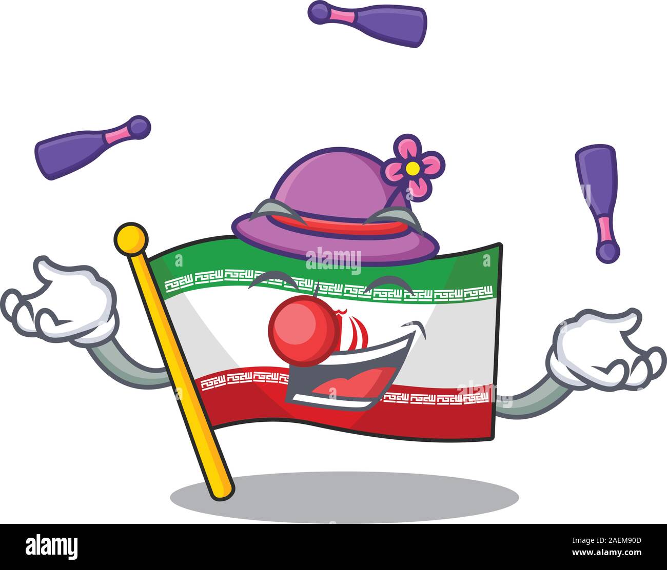 Super cool Juggling flag iran mascot cartoon style Stock Vector Image ...