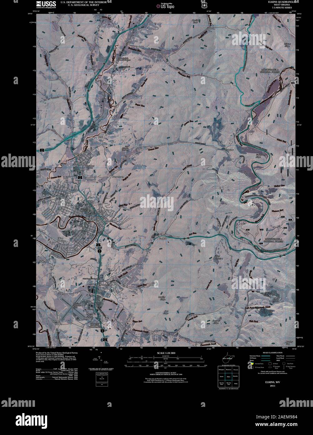 Elkins map hi-res stock photography and images - Alamy