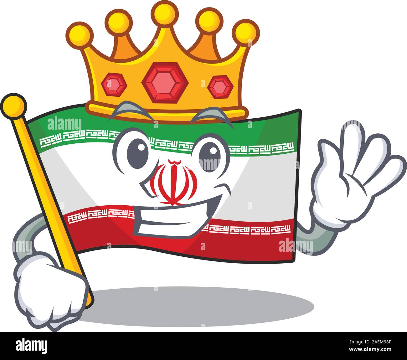 King Indonesian flag iran on cartoon character mascot design Stock ...