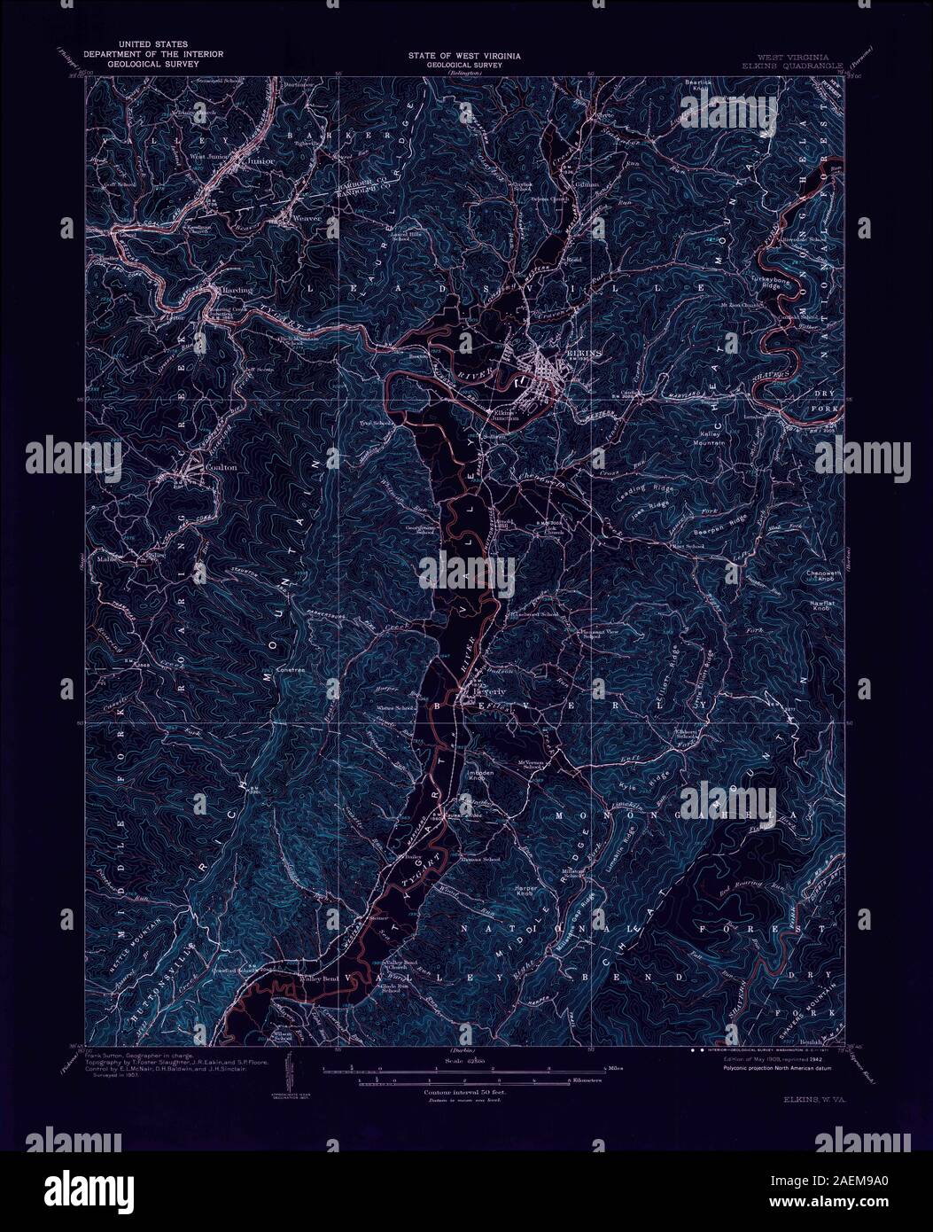 Elkins map hi-res stock photography and images - Alamy