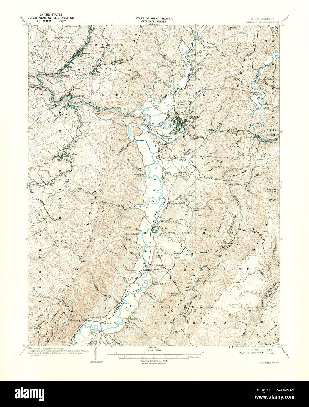 Elkins map hi-res stock photography and images - Alamy