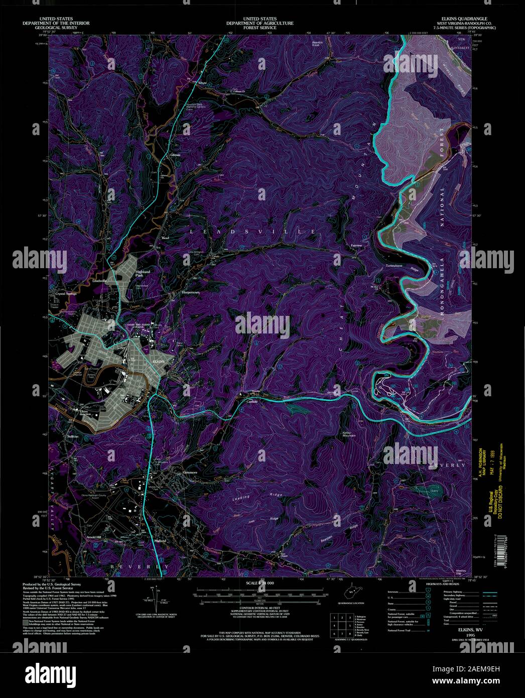 Elkins map hi-res stock photography and images - Alamy