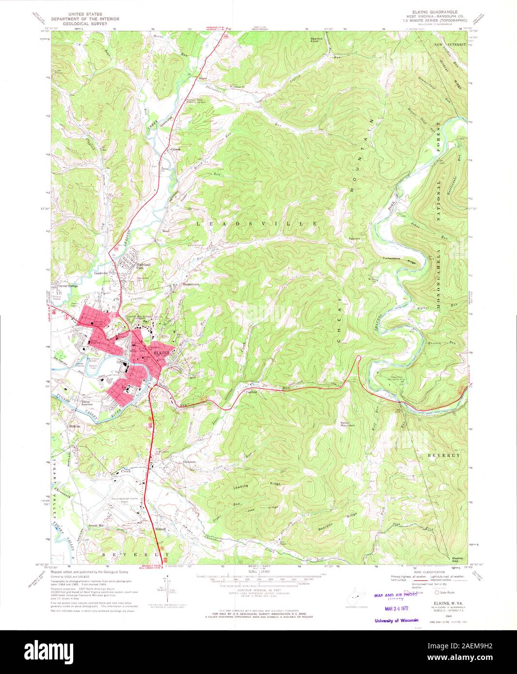 Elkins map hi-res stock photography and images - Alamy