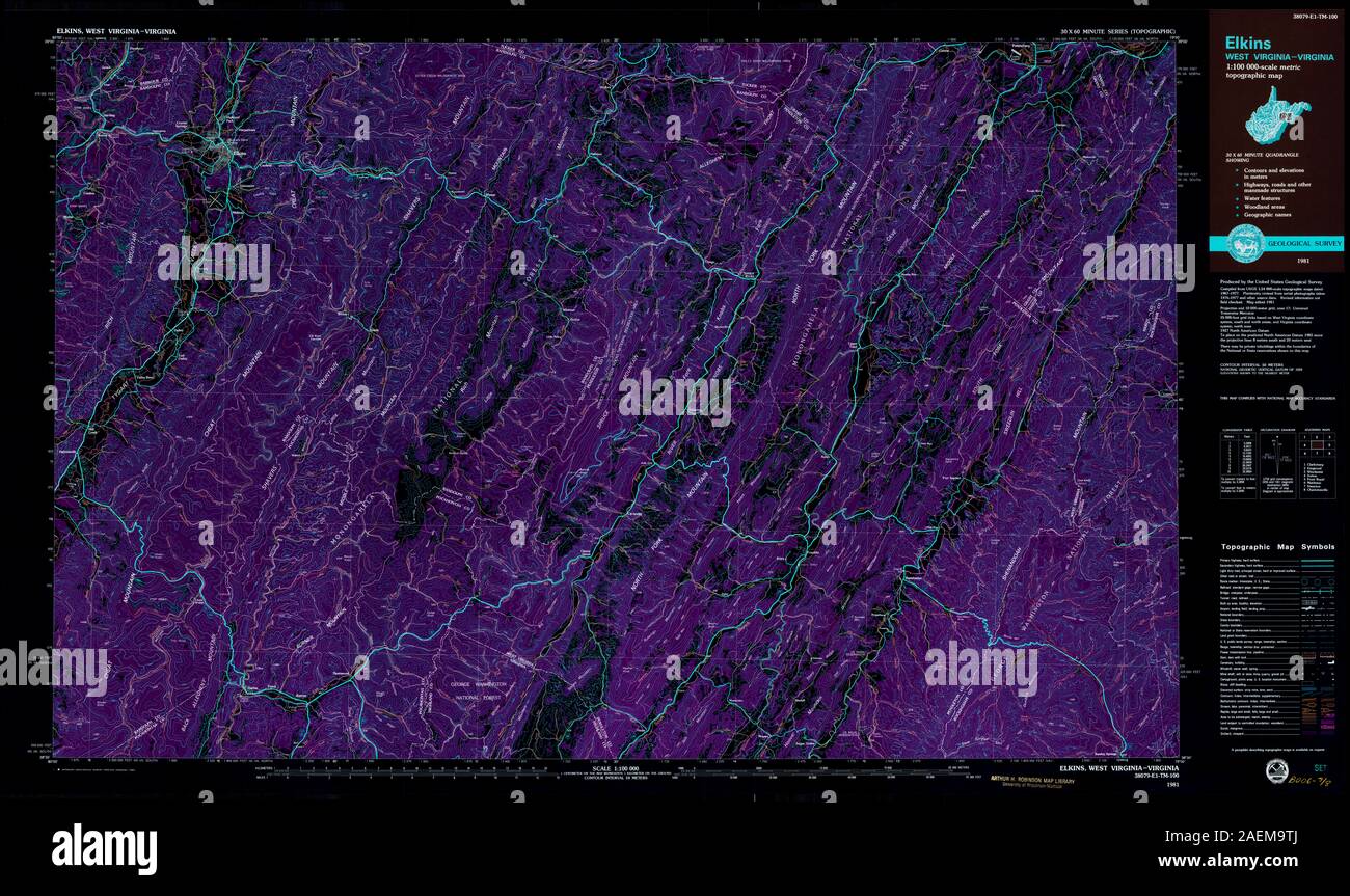 Elkins map hi-res stock photography and images - Alamy