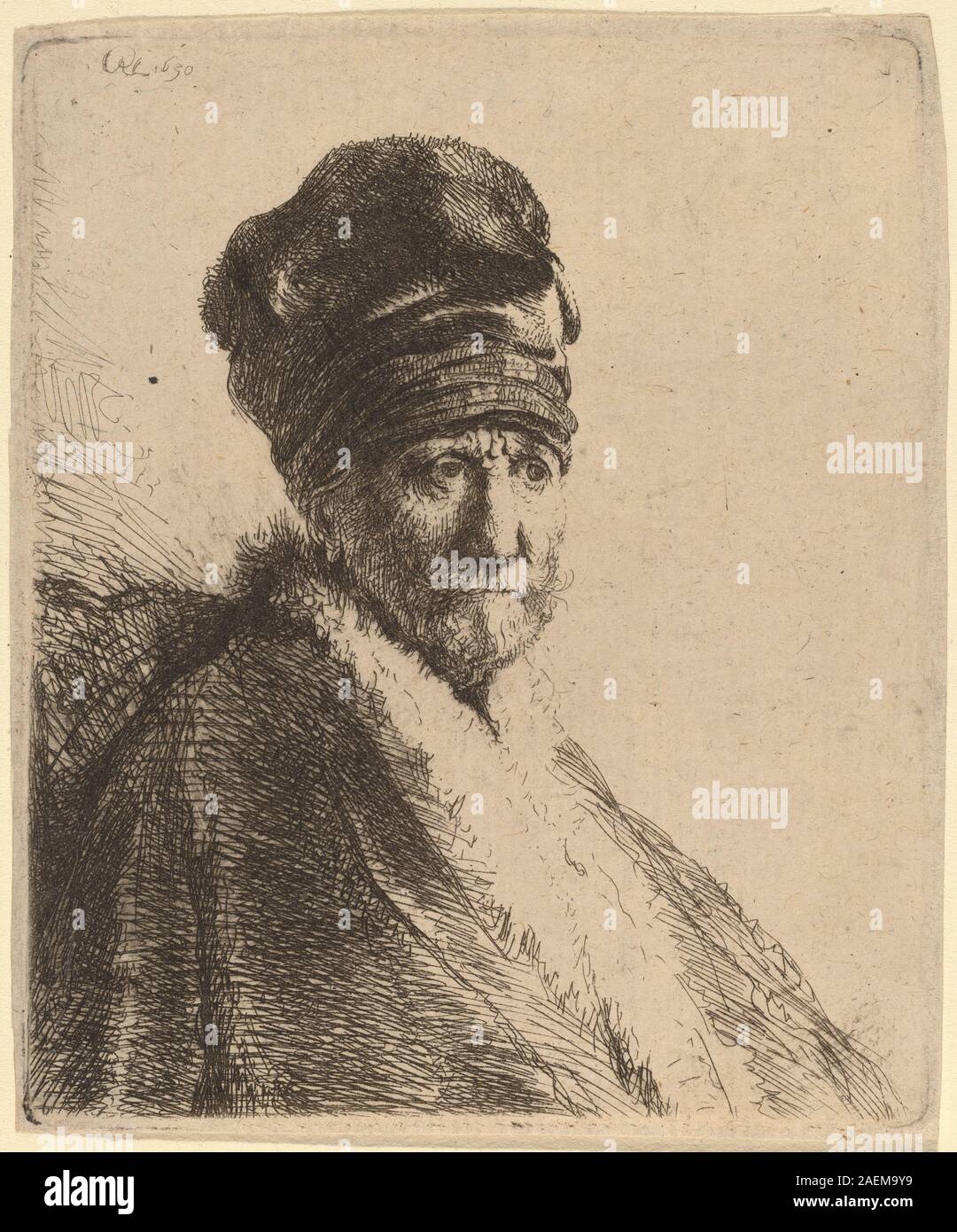 Bust of a Man Wearing a High Cap, Three-Quarters Right (The Artist's ...