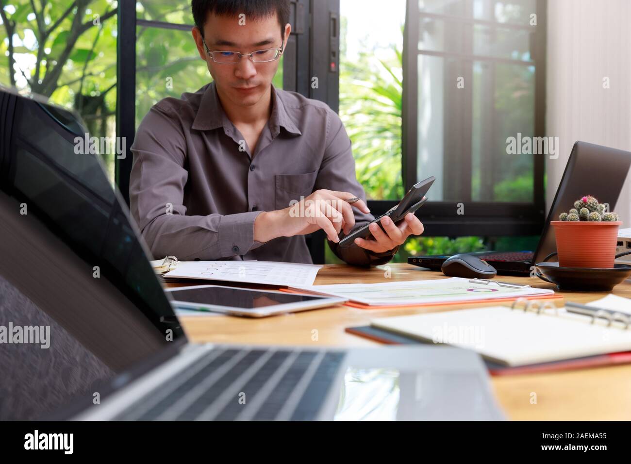 Small and Medium Enterprise Business concept of ,Businessman using ...