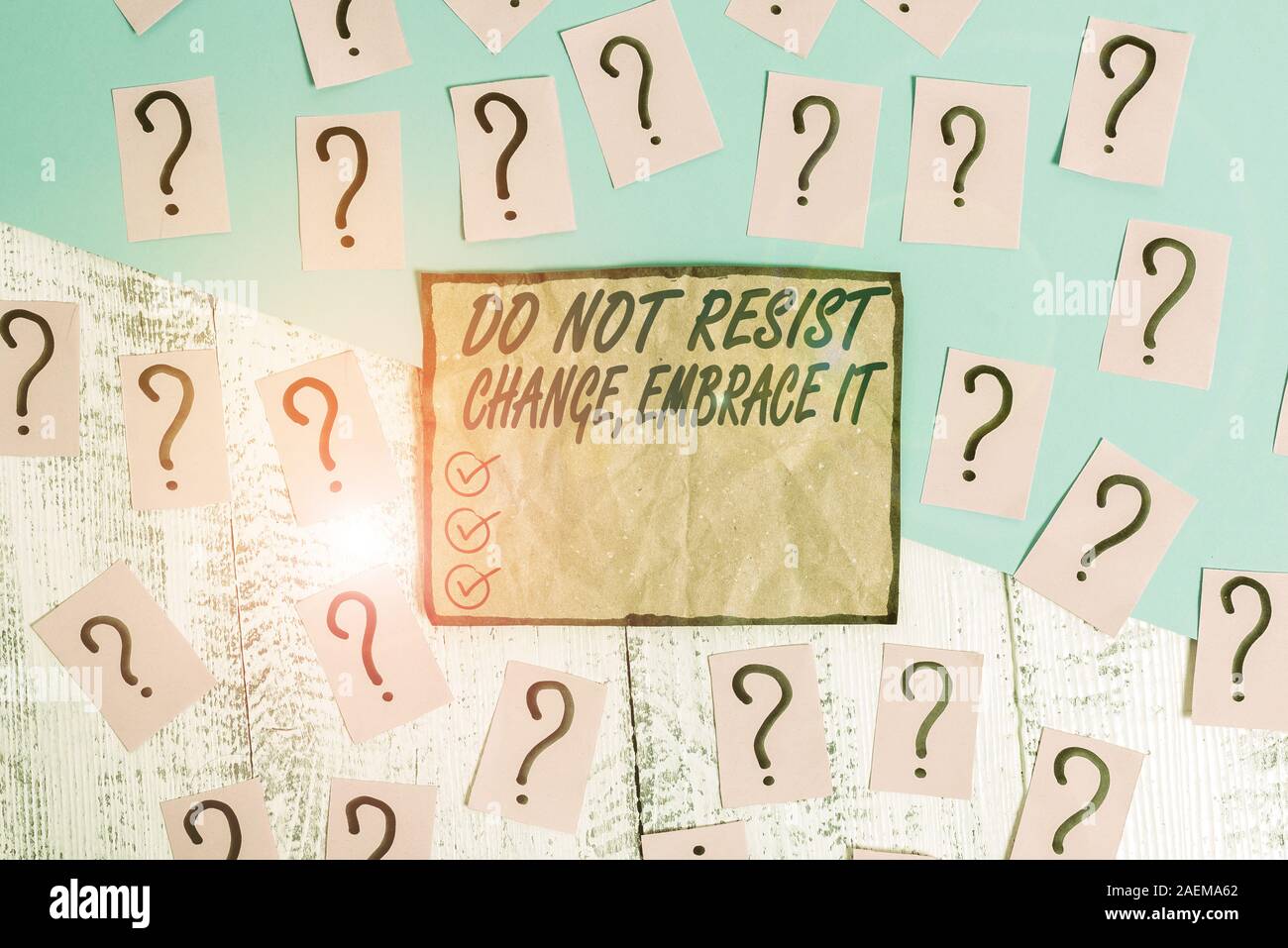 Writing note showing Do Not Resist Change Embrace It. Business concept ...