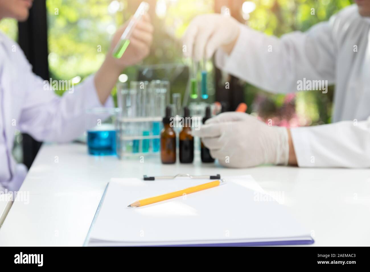 Research and development concept, Laboratory scientist working at lab ...