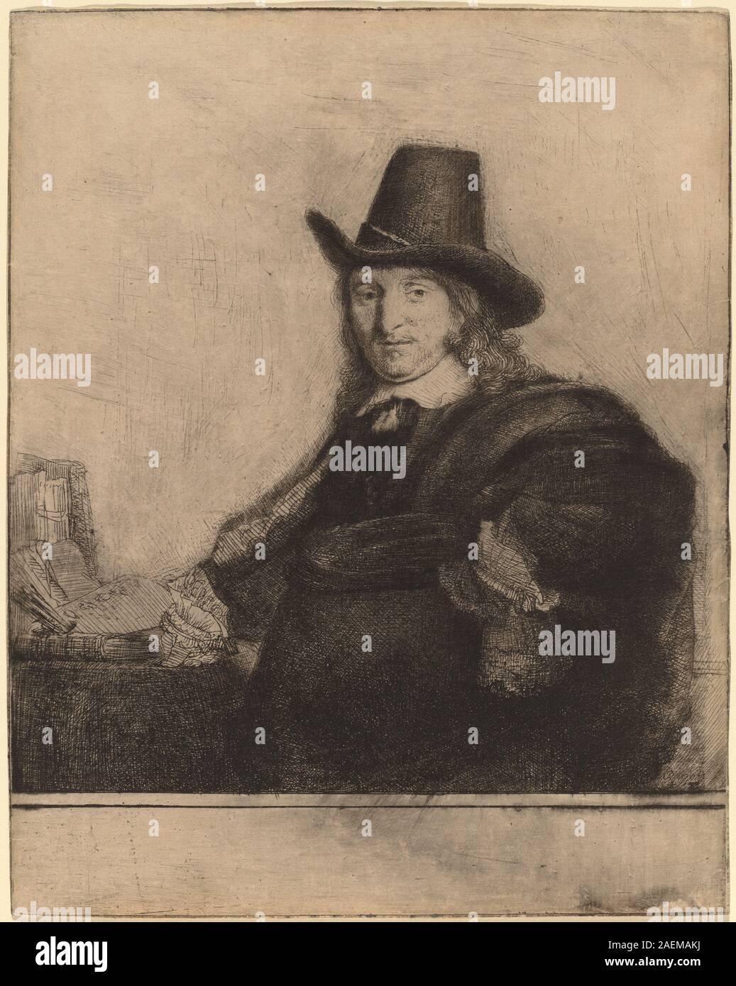 Portrait by Rembrandt van Rijn, circa 1647, depicting the Dutch painter ...