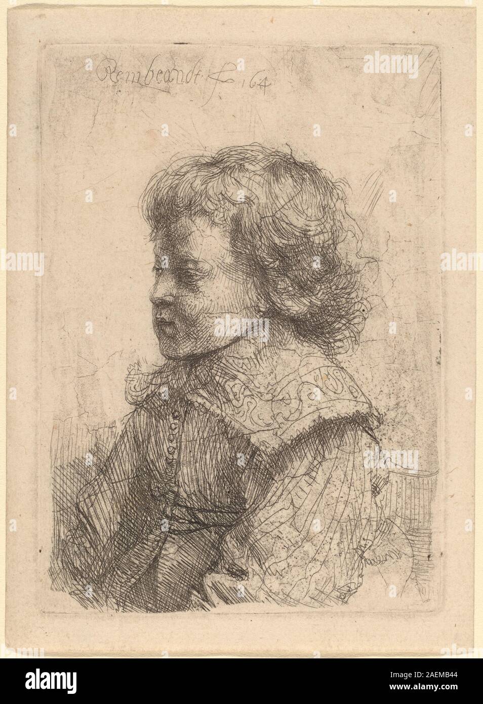 Rembrandt van Rijn's 1641 portrait depicts a boy in profile ...