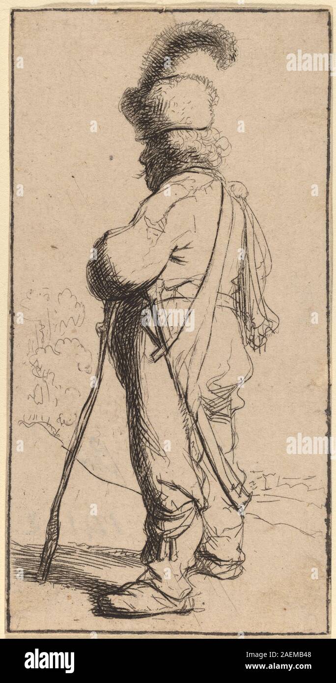 Rembrandt van Rijn, Polander Leaning on a Stick, c 1632, Polander ...