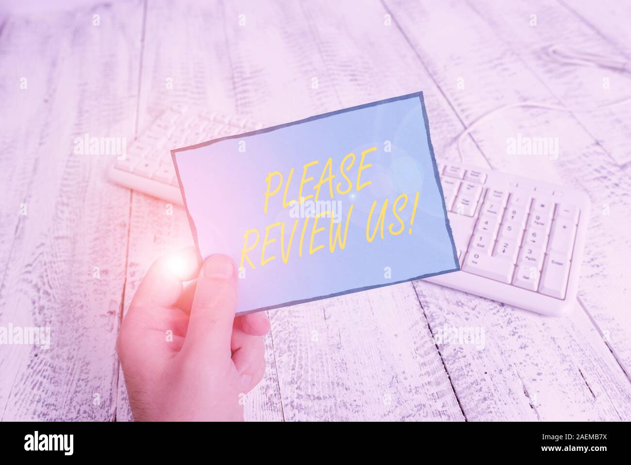 Writing note showing Please Review Us. Business concept for situation ...
