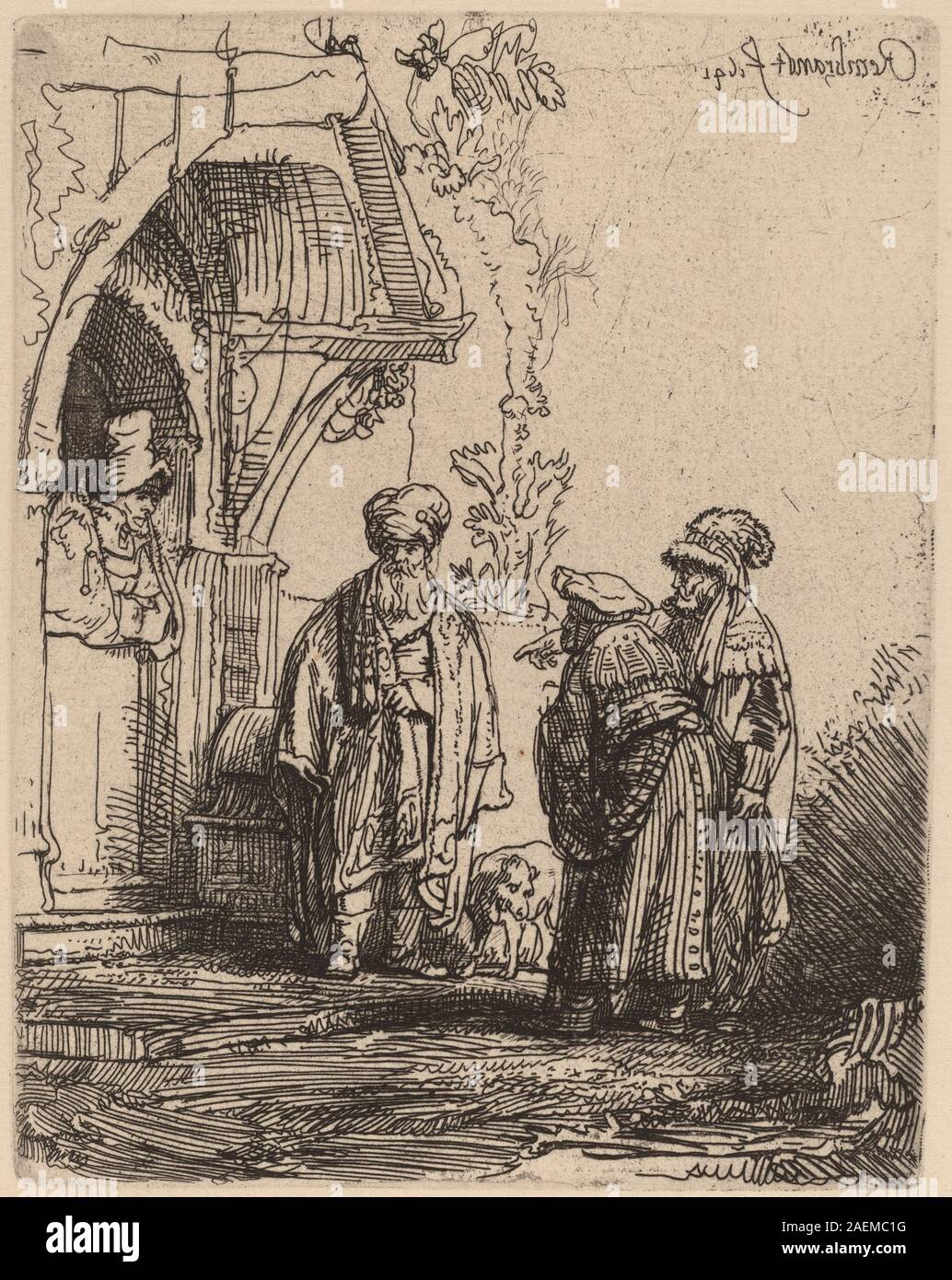 Rembrandt van Rijn, Three Oriental Figures (Jacob and Laban), 1641 ...