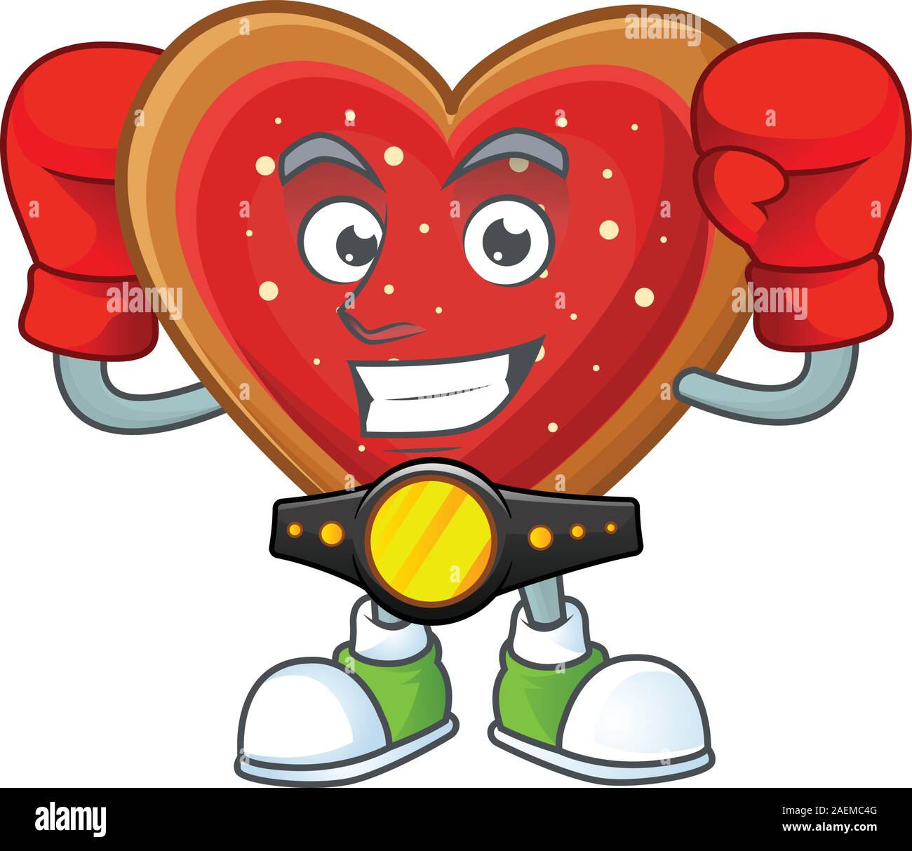 Funny Boxing love cookies cartoon character style Stock Vector Image ...